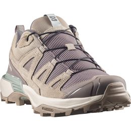 Wanderschuh Salomon "X ULTRA 360 LEATHER", Damen, Gr. 40, iron, desert tan, gr&uuml;n milieu, Leder, Textil, Schuhe Wanderschuh
