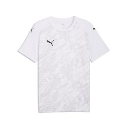 Fu&szlig;balltrikot Puma "TEAMFINAL GRAPHIC JERSEY", Herren, Gr. XXL, Puma wei&szlig;, Puma schwarz, feather gray, Interlock, Obermaterial: 100% Polyester, bedruckt, slim fit normal, V-Ausschnitt, Trikots Fu&szlig;balltrikot, mit V-Ausschnitt, Kurzarmdesign, sportlicher Stil, schmale Passform
