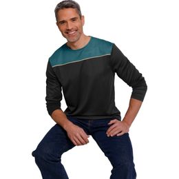 Herren Freizeitshirt in atmungsaktiver Qualit&auml;t petrol-schwarz, Gr&ouml;&szlig;e 56/58
