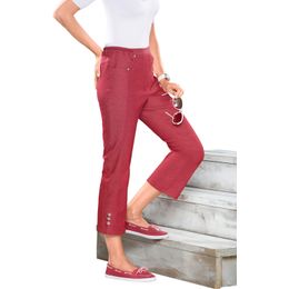 Damen 7/8-Jeans mit Zierriegel am Abschluss rot, Gr&ouml;&szlig;e 54