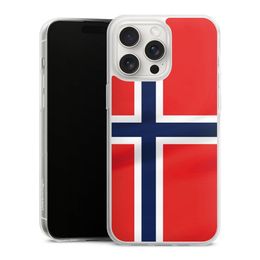 DeinDesign iPhone 15 Pro Max Handy Silikon H&uuml;lle Case transparent Handyh&uuml;lle Flags Flag Norway Silikon Case