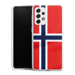 DeinDesign Galaxy A33 5G Handy Silikon H&uuml;lle Case wei&szlig; Handyh&uuml;lle Flags Flag Norway Silikon Case