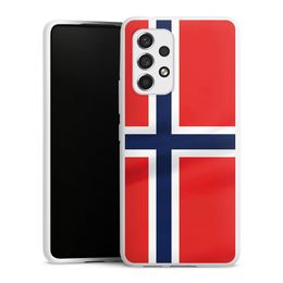 DeinDesign Galaxy A53 5G Handy Silikon H&uuml;lle Case wei&szlig; Handyh&uuml;lle Flags Flag Norway Silikon Case