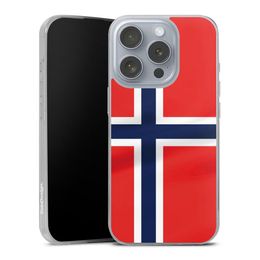 DeinDesign iPhone 16 Pro Handy Slim Case Silikon Handyh&uuml;lle transparent H&uuml;lle extra d&uuml;nn Flags Flag Norway Silikon Slim Case