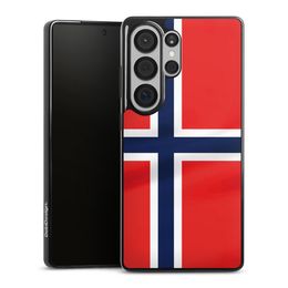 DeinDesign Galaxy S25 Ultra Handy Slim Case extra d&uuml;nn Silikon Handyh&uuml;lle schwarz H&uuml;lle Flags Flag Norway Silikon Slim Case