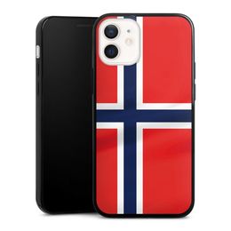 DeinDesign iPhone 12 mini Handy Slim Case extra d&uuml;nn Silikon Handyh&uuml;lle schwarz H&uuml;lle Flags Flag Norway Silikon Slim Case