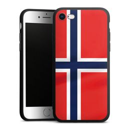 DeinDesign iPhone SE (2020) Handy Premium Silikon H&uuml;lle Handyh&uuml;lle schwarz Case Flags Flag Norway Silikon Premium Case