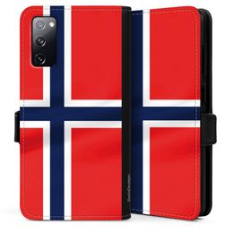 DeinDesign Galaxy S20 Handy Klapph&uuml;lle Handyh&uuml;lle aus Kunst Leder schwarz Flip Case Flag Norway Flags Sideflip mit Lasche