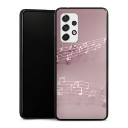DeinDesign Galaxy A53 5G Handy Silikon H&uuml;lle Case schwarz Handyh&uuml;lle Music Music Note Light Pink