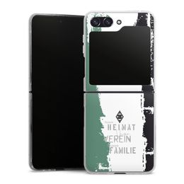 DeinDesign Galaxy Z Flip 5 Handy Hard Case Schutzh&uuml;lle transparent Smartphone Handy H&uuml;lle Borussia M&ouml;nchengladbach Statement Official Licensed Product Hard Case