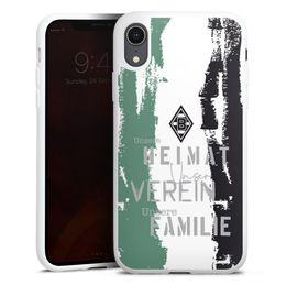 DeinDesign iPhone Xr Handy Silikon H&uuml;lle Case wei&szlig; Handyh&uuml;lle Borussia M&ouml;nchengladbach Official Licensed Product Statement Silikon Case