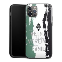 DeinDesign iPhone 12 Pro Handy Premium Silikon H&uuml;lle Handyh&uuml;lle schwarz Case Official Licensed Product Borussia M&ouml;nchengladbach Statement Silikon Premium Case
