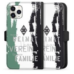 DeinDesign iPhone 11 Pro Handy Klapph&uuml;lle Handyh&uuml;lle aus Kunst Leder schwarz Flip Case Borussia M&ouml;nchengladbach Official Licensed Product Statement Sideflip mit 