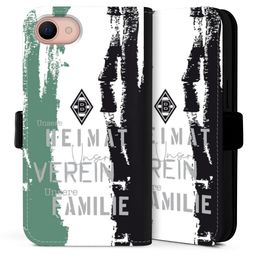 DeinDesign iPhone 17e Handy Klapph&uuml;lle Handyh&uuml;lle aus Kunst Leder schwarz Flip Case Borussia M&ouml;nchengladbach Official Licensed Product Statement Sideflip mit 