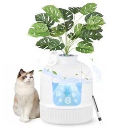 FEANDREA Katzenklo Blumentopf, versteckte Katzentoilette, mit k&uuml;nstlicher Pflanze wei&szlig;