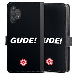 DeinDesign Galaxy A32 4G Handy Klapph&uuml;lle Handyh&uuml;lle aus Kunst Leder schwarz Flip Case Bundesliga Eintracht Frankfurt Official Licensed Product Sideflip mit 