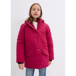 bonprix wasserdichte Funktionsjacke mit abnehmbarer Kapuze und reflektierenden Details, pink, Gr.128/134, Sch&ouml;ne Skijacke mit abnehmbarer Kapuze und reflektierenden Details