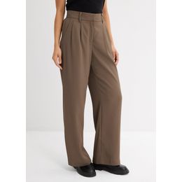 bonprix Schlupfhose mit Twill-Struktur, braun, Gr.46, Schlupfhose mit geradem Bein, Abn&auml;hern vorne und seitlichen Taschen