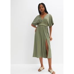 bonprix Midikleid, gr&uuml;n, Gr.44, Midikleid mit tiefem V-Ausschnitt