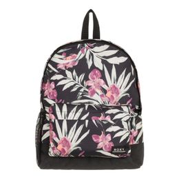 Tagesrucksack Roxy "Sugar Baby Bottle", Damen, grau (anthrazit wind swept floral), Polyester, Rucks&auml;cke