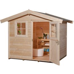 Gartenhaus Weka "123 Gr.2", beige (naturbelassen), Fu&szlig;boden im Gartenhaus, ohne R&uuml;ck- und Seitenwand, ohne Dacheindeckung, Massivholz, Gartenh&auml;user, Gartenhaus, in verschiedenen Farben