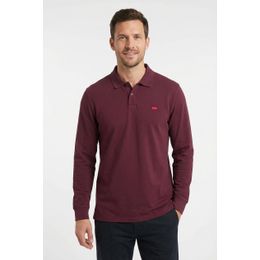 Levi's Langarm-Poloshirt LEVI'S, Herren, Gr. L, tawny port, Jersey, Obermaterial: 96% Baumwolle, 4% Elasthan, regular fit normal, ohne Ausschnitt, B&uuml;ndchen, Shirts, mit Logo Stickerei