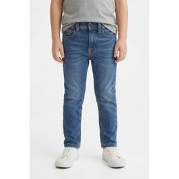 5-Pocket-Jeans Tom Tailor, Jungen, Gr. 134, N-Gr, blau (blau denim), Denim/Jeans, Obermaterial: 65% Baumwolle, 34% Polyester, 1% Elasthan, unifarben, slim fit normal, Jeans 5-Pocket-Jeans, in Slim Fit Passform und mit Stretch