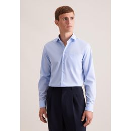Businesshemd Seidensticker "Schwarze Rose", Herren, Gr. S38, normale &Auml;rmell&auml;ngen, blau (hellblau), 100% Baumwolle, unifarben, regular fit, 2-Knopf-Manschette, Hemden, Regular 1/1 Kentkragen Uni