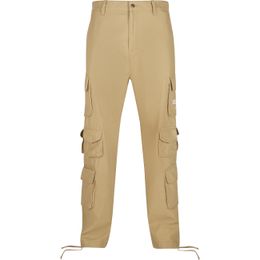 Cargohose Karl Kani "Karl Kani Herren Retro Washed Cargo Pants", Herren, Gr. L, US-Gr&ouml;&szlig;en, sand, 100% Baumwolle, unifarben, relaxed fit, Hosen Cargohose