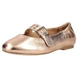 Riemchenballerina REGARDE LE CIEL "Regarde Le Ciel Ballerinas Leder", Damen, Gr. 37, gold, Leder, Schuhe Riemchenballerina