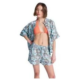 2-in-1-Shorts Roxy "Lekeitio Break High Slub", Damen, Gr. M, braunie hibiscus hype, Obermaterial: 60% Walkfrottier, 40% Viskose;, Hosen