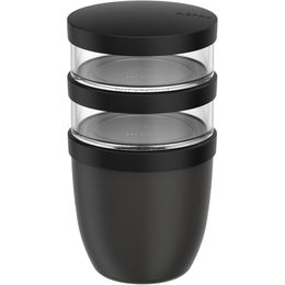 Mepal Ellipse Lunchpot 3-teilig mit drei getrennten F&auml;chern und auslaufsicher 500 ml und 2x 200 ml nordic black - Lebensmittelbeh&auml;lter / Vorratsdosen