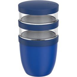 Mepal Ellipse Lunchpot 3-teilig mit drei getrennten F&auml;chern und auslaufsicher 500 ml und 2x 200 ml vivid blue - Lebensmittelbeh&auml;lter / Vorratsdosen