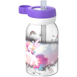 Mepal Campus Kinder Trinkflasche mit Trinkhalm und auslaufsicherem Verschluss 450 ml Unicorn Glow - Trinkflaschen