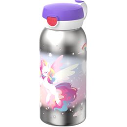 Mepal Campus Edelstahl Trinkflasche mit Klappdeckel auslaufsicher 600 ml Unicorn Glow - Isolierflaschen & Isobeh&auml;lter
