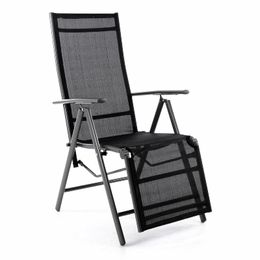 Gartenstuhl Vcm "Alu Klappstuhl mit Fu&szlig;st&uuml;tze", schwarz, Obermaterial: 100% Metall MT., St&uuml;hle, Gartenstuhl