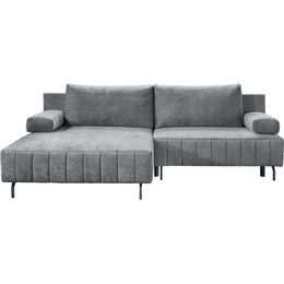 Ecksofa exxpo - SOFA FASHION, anthrazit, B:262cm H:93cm T:171cm, Sofas, Ecksofa, inkl. Bettfunktion und Bettkasten, 15cm bodenfrei, Breite 262cm