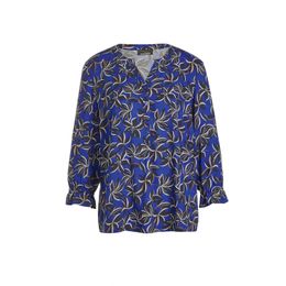 Schlupfbluse GOLDNER "Elegante Printbluse mit Rundhalsausschnitt", Damen, Gr. 40, blau (royalblau, marine, gemustert), Obermaterial: 100% Viskose CV., normal, Sonstiges, Blusen Schlupfbluse, Blende
