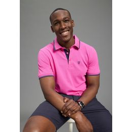 Poloshirt DELMAO "Neue Kollektion", Herren, Gr. L (52/54), pink, Piqu&eacute;, Obermaterial: 100% Baumwolle, kontrastfarbene Details, normal, angesetztes B&uuml;ndchen, Shirts Poloshirt, normale Passform, Kurzarm, mit Stickerei
