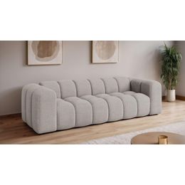 Big-Sofa OTTO HOME "KALLIE Design-Sofa mit Steppung, Bubble-Optik, Breite 248 cm", creme, B:248cm H:72cm T:95cm, 100% Polyester, Sofas, Big-Sofa, moderne Steppung, hoher Sitzkomfort und modernes Design
