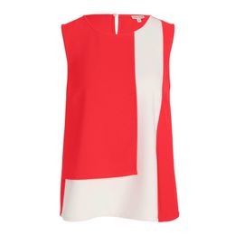 Shirtbluse Alba Moda "Bluse Bluse", Damen, Gr. 34, rot (koralle, creme), Obermaterial: 100% Polyester PES., Modern, normal, Blusen Shirtbluse