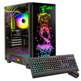 GAMEMAX Gaming-PC "Rockstar 8004 AMD Ryzen 5 7500F 16GB DDR5 1TB SSD RTX 5070", schwarz, Microsoft Windows 11 Home (64 Bit), 16 GB RAM 1.000 GB SSD, Desktop-PCs, Windows 11, DDR5 RAM, Gaming-PC