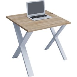 Schreibtisch Vcm "Schreibtisch B&uuml;rotisch Computertisch 80x50 Lona U", wei&szlig;, sonoma, eiche, B:80cm T:50cm, Tische, Schreibtisch