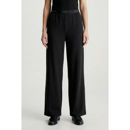 Anzughose Calvin Klein Jeans, Damen, Gr. M (40), N-Gr, schwarz, Web, Obermaterial: 67% Viskose, 28% Polyamid, 5% Elasthan, unifarben, regular fit lang, Hosen Anzughose, Regular fit mit elastischem Bund