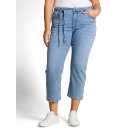 Skinny-fit-Jeans Tom Tailor PLUS, Damen, Gr. 44, N-Gr, clean light stone blau denim, Denim/Jeans, Obermaterial: 66% Baumwolle, 33% Polyester, 1% Elasthan. Futter: 65% Baumwolle, 35% Polyester, unifarben, skinny fit 3/4-L&auml;nge, Jeans Skinny-fit-Jeans, mit Jeans-Bindeband und Stretch