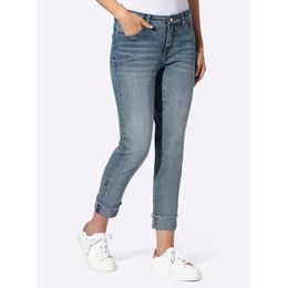 Gerade Jeans Heine, Damen, Gr. 36, Normalgr&ouml;&szlig;en, blau, stone, washed, 98% Baumwolle, 2% Elasthan, unifarben, 7/8-L&auml;nge, Jeans Gerade Jeans