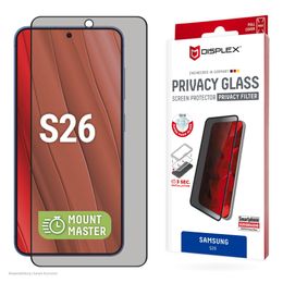 Displex Displayschutzglas "Privacy Glass Screen Protector mit MountMaster", schwarz, B:9,2cm H:1,5cm T:20mm, Displayfolien, Displayschutzfolie, Schutzfolie, Bildschirmschutz, kratz- & sto&szlig;fest, Displayschutzglas