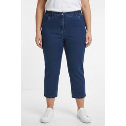 7/8-Hose KjBRAND "Betty", Damen, Gr. 52, N-Gr, blau (denim stoned), Denim/Jeans, Obermaterial: 71% Baumwolle, 25% Polyester, 4% Elasthan, unifarben, regular fit 7/8-L&auml;nge, Hosen 7/8-Hose, in gro&szlig;en Gr&ouml;&szlig;en