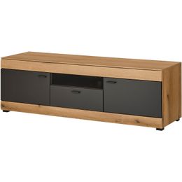 Lowboard Home Affaire "Soleto, moderner TV-Schrank, Kommode, TV-Unterschrank", eiche evoke, B:150cm H:48cm T:45cm, FSC-zertifizierter Holzwerkstoff, Sideboards, Lowboard, zeitlos, schwarze Griffe aus Metall, ausreichend Stauraum