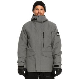 Snowboardjacke Quiksilver "Mission Solid", Herren, Gr. S, grau (erdgrau), Obermaterial:100% Microfaser;, Jacken Snowboardjacke